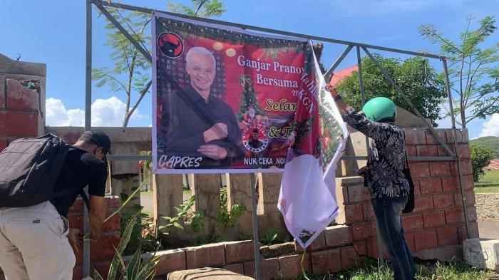 Baliho Ganjar-Mahfud di Labuan Bajo Dipasang Depan Pagar Gereja ...