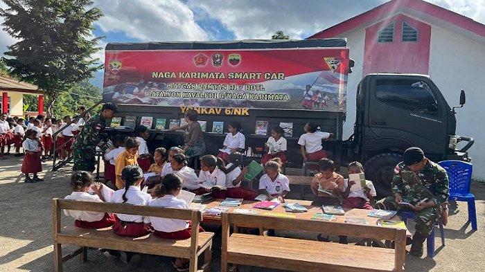 Smart Car Satgas Pamtas Yonkav 6/Naga Karimata Sasar Siswa-siswi SDN Suanae - Pos-kupang.com