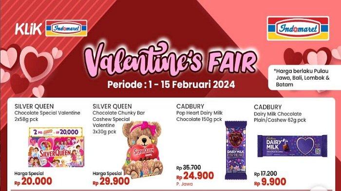 Promo Indomaret 2-5 Februari 2024, Valentine Fair +Rp2Ribu Dapat 2: SilverQueen, Alpine, Glico ...