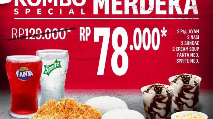 Promo KFC 15-20 Agustus 2023, Rp78.000 Dapat 2 Ayam 2 Nasi 2 Cream Soup ...