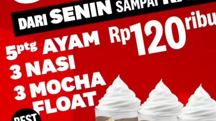 Promo KFC Hanya Senin-Rabu 26-28 September 2022, Bayar Rp120.000 Dapat 5 Ayam, 3 Nasi, 3 Mocha ...