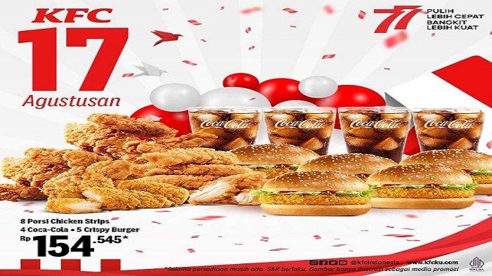 Promo KFC Agustus 2022, 8 Porsi Chicken Strip, 4 Coca Cola & 5 Crispy ...