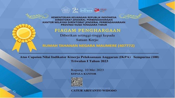 Rutan Maumere Raih Penghargaan Capai Nilai IKPA Sempurna - Pos-kupang.com