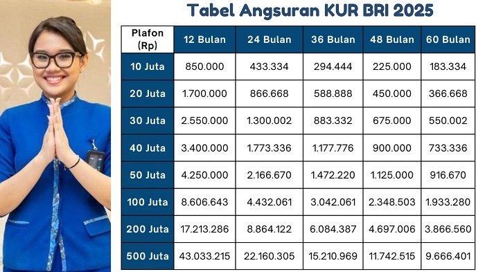 KUR BRI 2025, Pelaku UKM Berikut ini Bocoran Bunga dan Cicilan Pinjaman Mulai Rp20 Juta-Rp100 ...