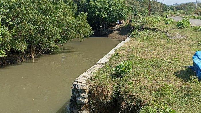 Tanggul Penahan Abrasi Muara Sungai Waereca Jebol Ancam Badan Jalan ...
