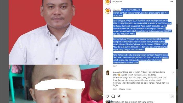 Viral Ayah dan Bayi 10 Bulan di Kupang NTT Dilaporkan Hilang, Keluarga Berharap Segera Ditemukan ...