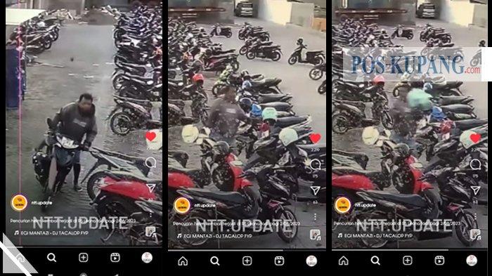Viral Pemotor Curi Helm di Parkiran Rumah Sakit Terekam CCTV, Pelaku Dikomentari "Itam Dadolek ...