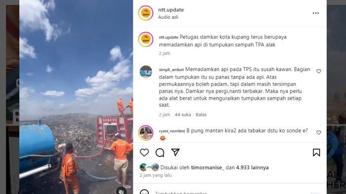 TPA Alak Terbakar lagi, Upaya Pemadaman Api oleh Damkar Kupang Viral - Pos-kupang.com