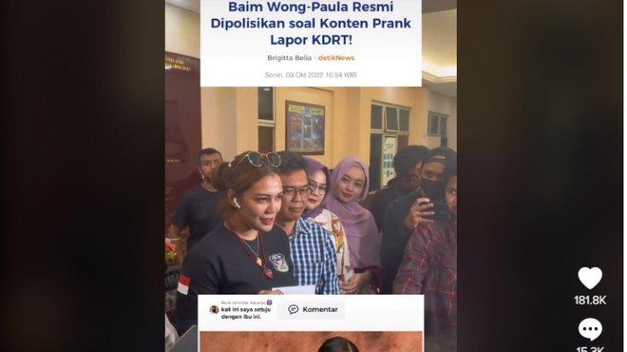 Video Viral TikTok, Baim Wong Paula Resmi Dipolisikan Soal Konten Prank Lapor KDRT - Pos-kupang.com