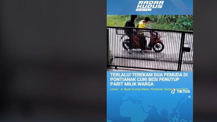 Video Viral TikTok, Aksi Dua Pemuda Curi Besi Penutup Parit Milik Warga Terekam CCTV - Pos ...
