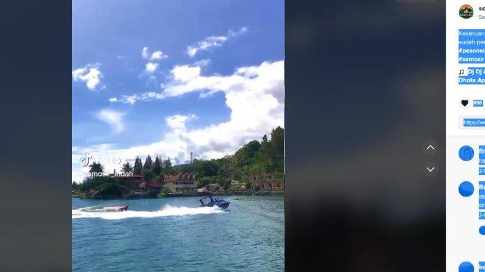 Video Viral TikTok, Pakai Speed Boat Mengitari Samosir Danau Toba ...