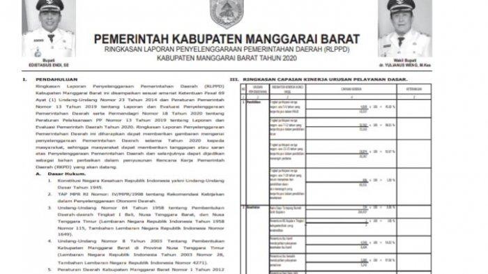 RPPD/ILPPD Kabupaten Manggarai Barat NTT Tahun 2020 - Pos-kupang.com