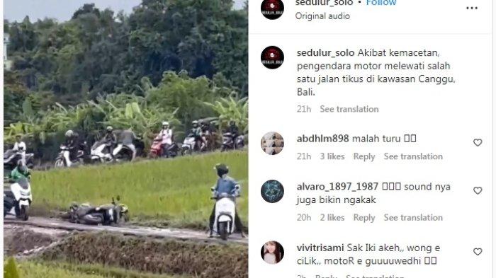 Video Viral Instagram, Pengendara Motor Melewati Jalan Tikus Daerah ...