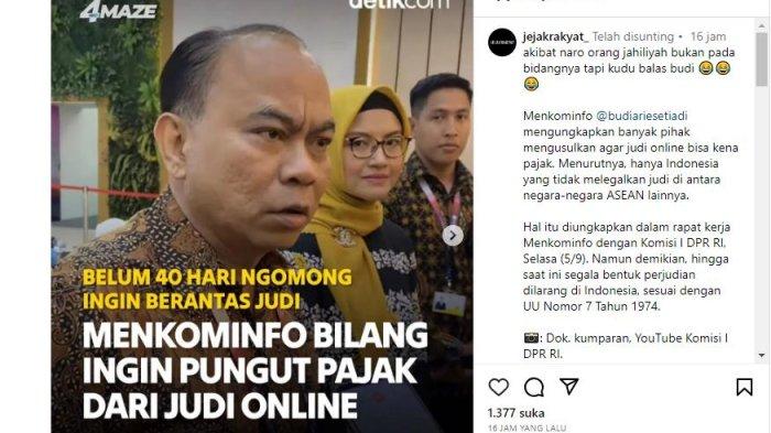 Viral Menteri komunikasi dan Informatika Budi Arie Setiadi Ingin Pungut ...