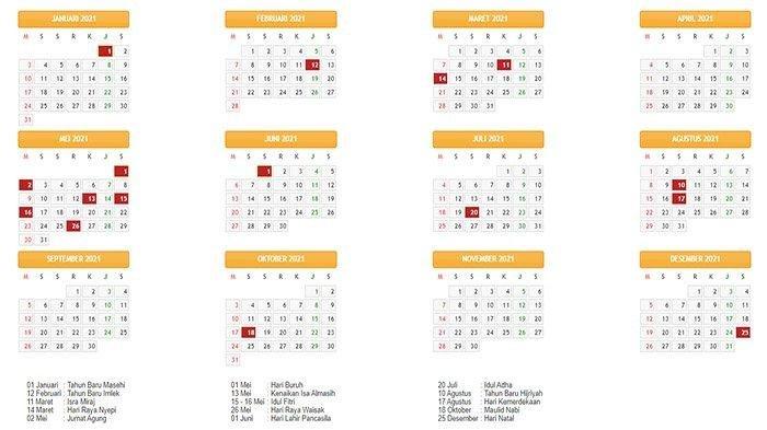 Kalender 2021: Catat Tanggal Cantik, Daftar Hari Libur, Hari Raya Idul ...