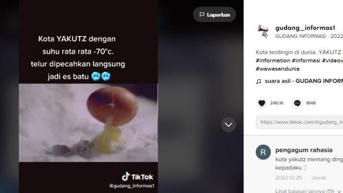 Video Viral TikTok Eksperimen pada Suhu Udara di Bawah 70 Derajat Celcius - Pos-kupang.com