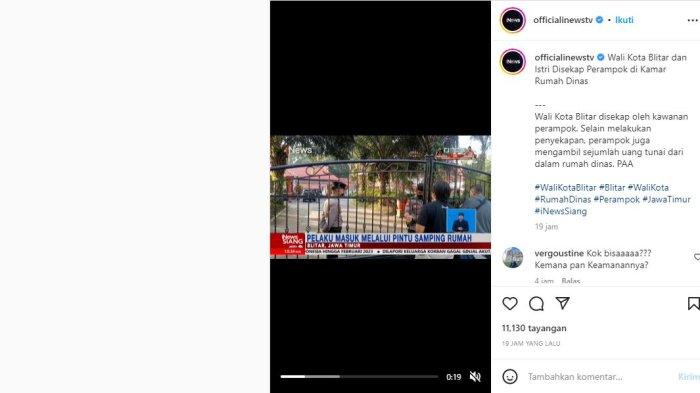 Video Viral Instagram, Walikota Blitar dan Ibu Disekap Perampok, Satpol PP Juga Disekap - Pos ...