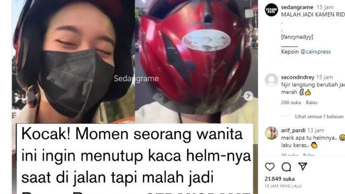 Viral Perempuan Pakai Jaket Putih dan Mengenakan Helm Merah Berubah ...