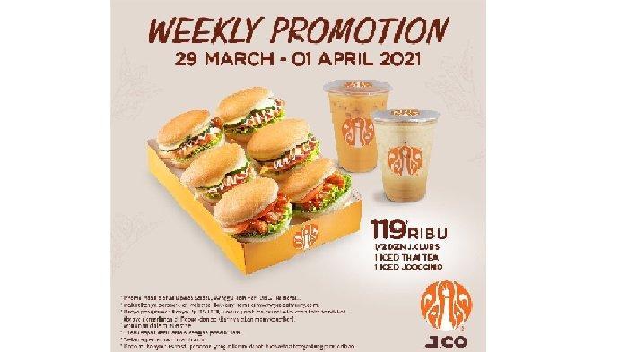 Promo JCO Besok Rabu 31 Maret 2021, 1/2 lusin JCLUBS + 1 Iced Thai Tea ...