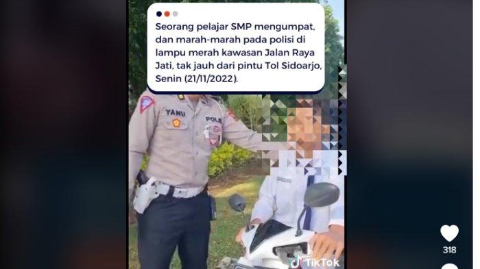 Video Viral TikTok, Ditegur Petugas Agar Memakai Helm, Pelajar Ini Tak Terima Malah Marah-Marah ...