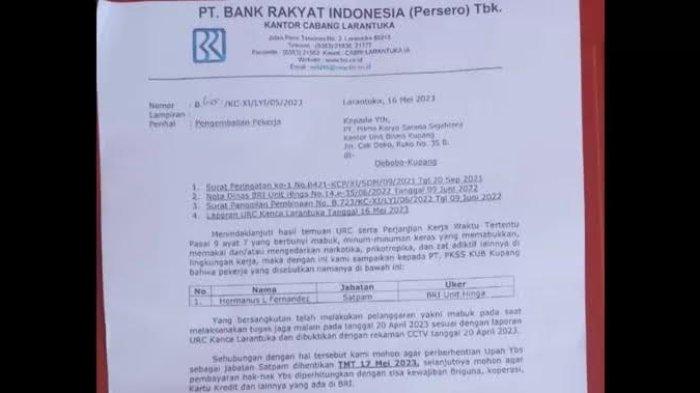 Security Bank BRI Larantuka Dipecat Tanpa Pesangon - Pos-kupang.com