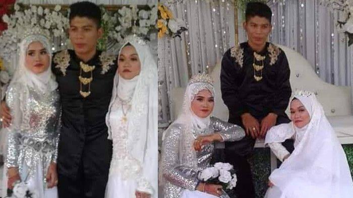 Pria Ini Menikahi 2 Perempuan Sekaligus Dalam Pesta Pernikahan Fotonya
