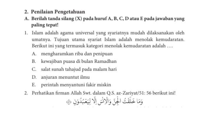 Kunci Jawaban PAI Kelas 10 Halaman 258-261 Kurikulum Merdeka, Bab 9: Penilaian Pengetahuan - Pos ...
