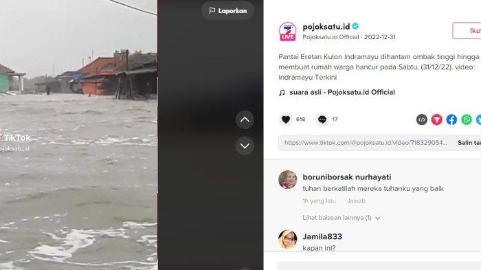 Video Viral TikTok, Banjir Rob Menghajar Pantai Eretan Kulon di Kabupaten Indramayu - Pos-kupang.com