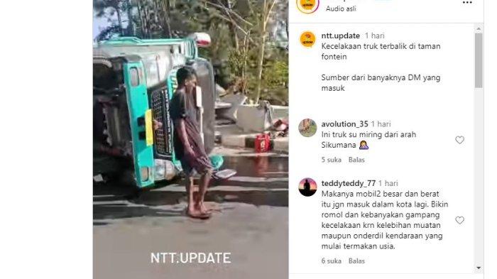 Viral Kecelakaan Truk Terbalik.di Wilayah Taman Fontein Kelurahan ...