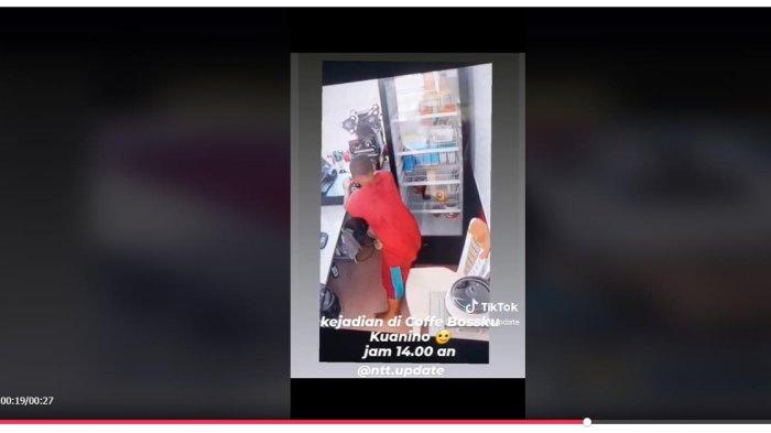 Video Viral TikTok, di Kuanino Kupang Seorang Anak Terekam Kamera CCTV Saat Ambil Uang Kafe ...