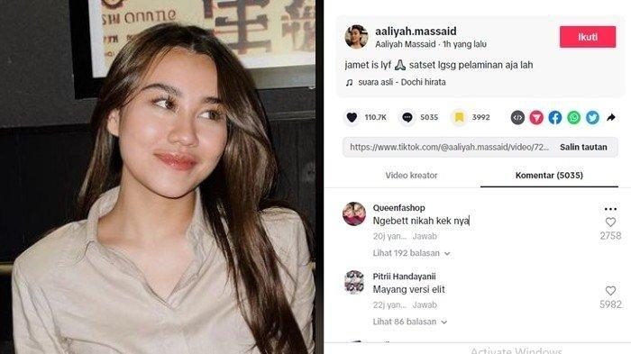 Aaliyah Massaid Bikin Konten Ingin Cepat Naik Pelaminan - Tribunlampung.co.id