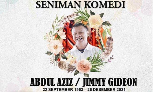 Kabar Duka, Pelawak Jimmy Gideon Meninggal Dunia - Tribunlampung.co.id