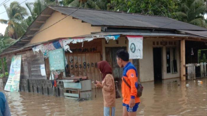 BPBD Pesisir Barat Turunkan Tim ke Lokasi Banjir di Ngambur - Tribunlampung.co.id