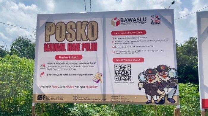 Kawal Hak Pilih Masyarakat, Bawaslu Lampung Barat Dirikan Posko Pengaduan - Tribunlampung.co.id