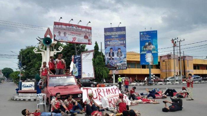 GML Metro Lampung Demo Tolak Kenaikan Harga BBM, Sampaikan 7 Tuntutan - Tribunlampung.co.id