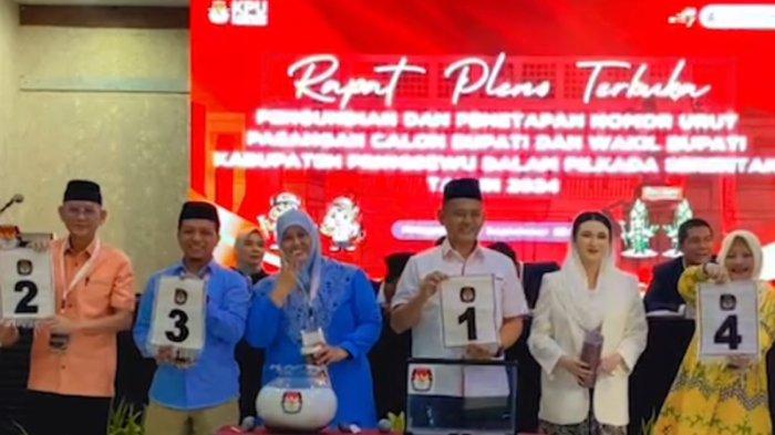 Berikut Hasil Pengundian Nomor Urut Paslon Peserta Pilkada Pringsewu 2024 - Tribunlampung.co.id