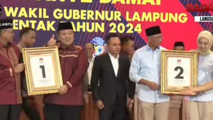 Arinal-Sutono No 1, Mirza-Jihan No 2 di Pilgub Lampung 2024 - Tribunlampung.co.id
