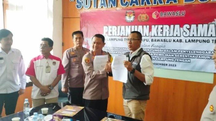 KPU, Bawaslu dan Polres Lampung Tengah Kerjasama Cegah Hoaks Pemilu 2024 - Tribunlampung.co.id