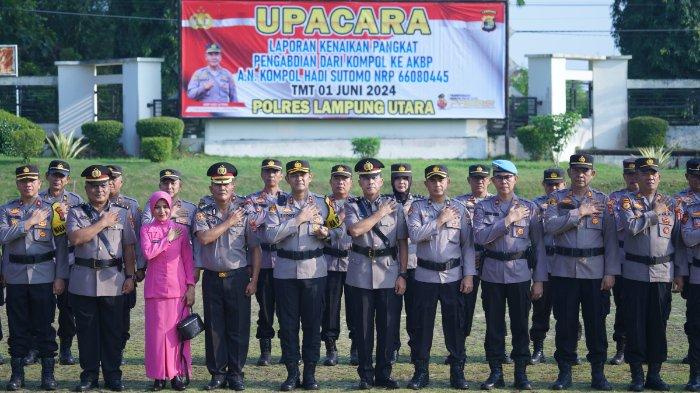 Kapolres Lampung Utara Pimpin Upacara Kenaikan Pangkat Pengabdian dan Sertijab Kasiwas ...