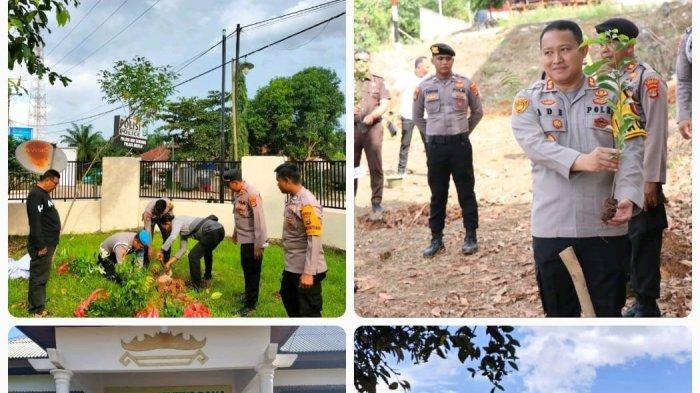 HUT Bhayangkara ke-78, Polres Mesuji Polda Lampung Tanam Pohon Penghijauan - Tribunlampung.co.id