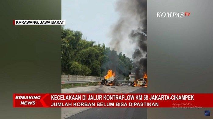 Kecelakaan Maut di Tol Jakarta-Cikampek Bermula dari Gran Max Alami Masalah - Tribunlampung.co.id