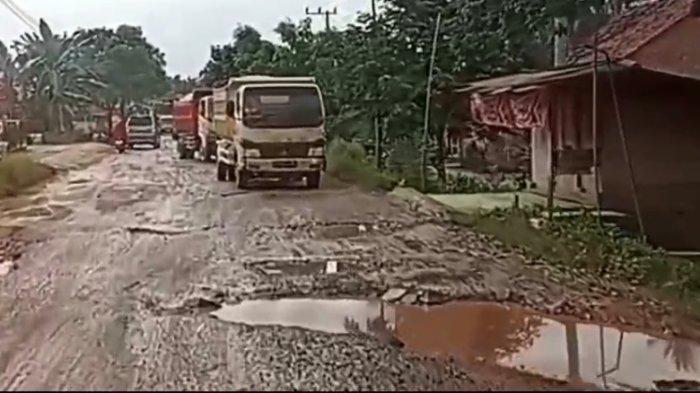 Jalan Rusak di Poncowarno Lampung Tengah Diabaikan Pemerintah Bertahun-tahun - Tribunlampung.co.id