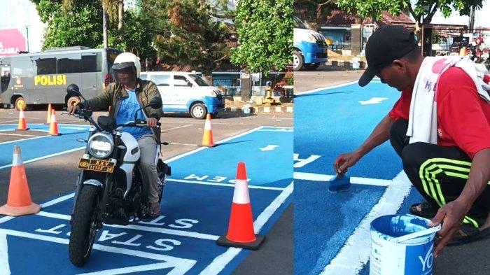 Polresta Bandar Lampung Cat Lapangan Ujian Praktik SIM - Tribunlampung ...