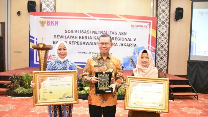 Pemprov Lampung Raih Penghargaan BKN Award 2022 - Tribunlampung.co.id