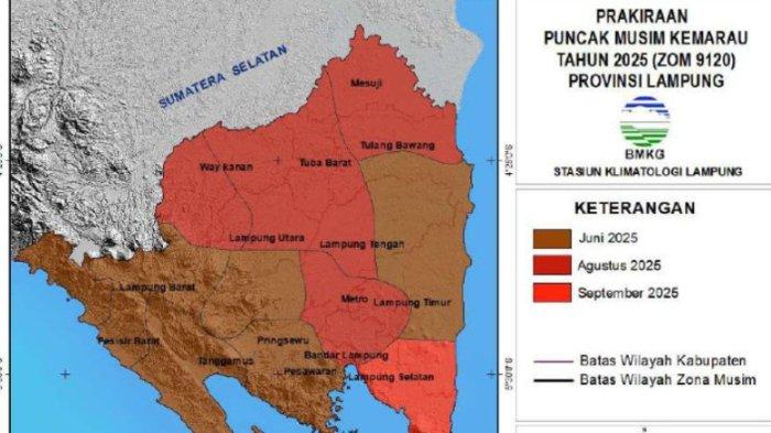 Puncak Musim Kemarau di Lampung Diprediksi Terjadi Bulan Juni 2025 - Tribunlampung.co.id