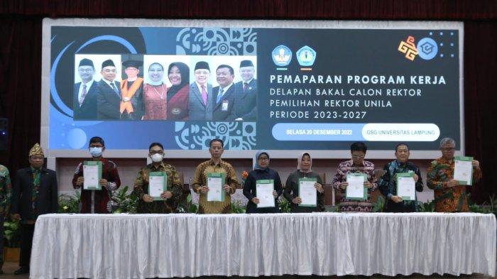 8 Bakal Calon Rektor Baru Unila Telah Hadir di GSG - Tribunlampung.co.id