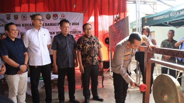 Kapolres Metro Polda Lampung Launching Kecamatan Damai Pemilu 2024 - Tribunlampung.co.id