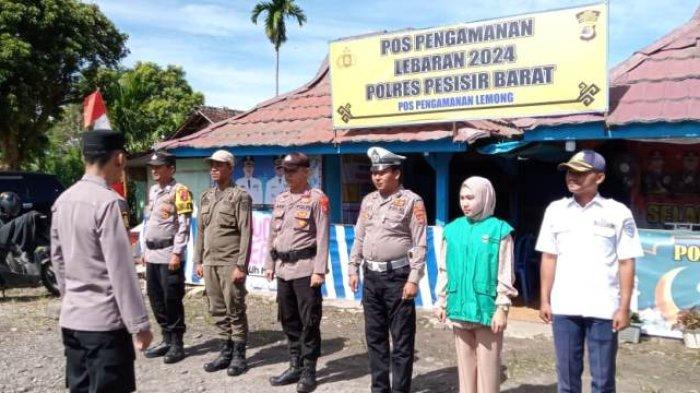 Polres Pesisir Barat Dirikan Pos Pengamanan Lemong Amankan Mudik Lebaran - Tribunlampung.co.id