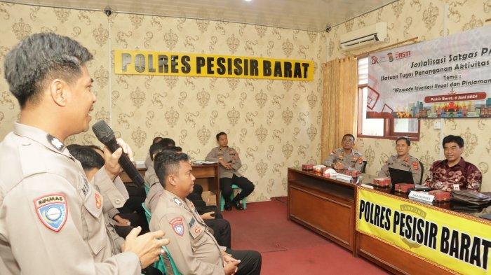 Sosialisasi Satgas Ditbinmas Polda Lampung di Polres Pesibar, Waspadai Investasi dan Pinjol ...