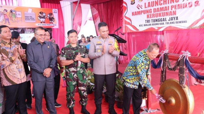 Polres Tulangbawang Luncurkan Kampung Damai Pemilu, Pertama Kali di Lampung - Tribunlampung.co.id